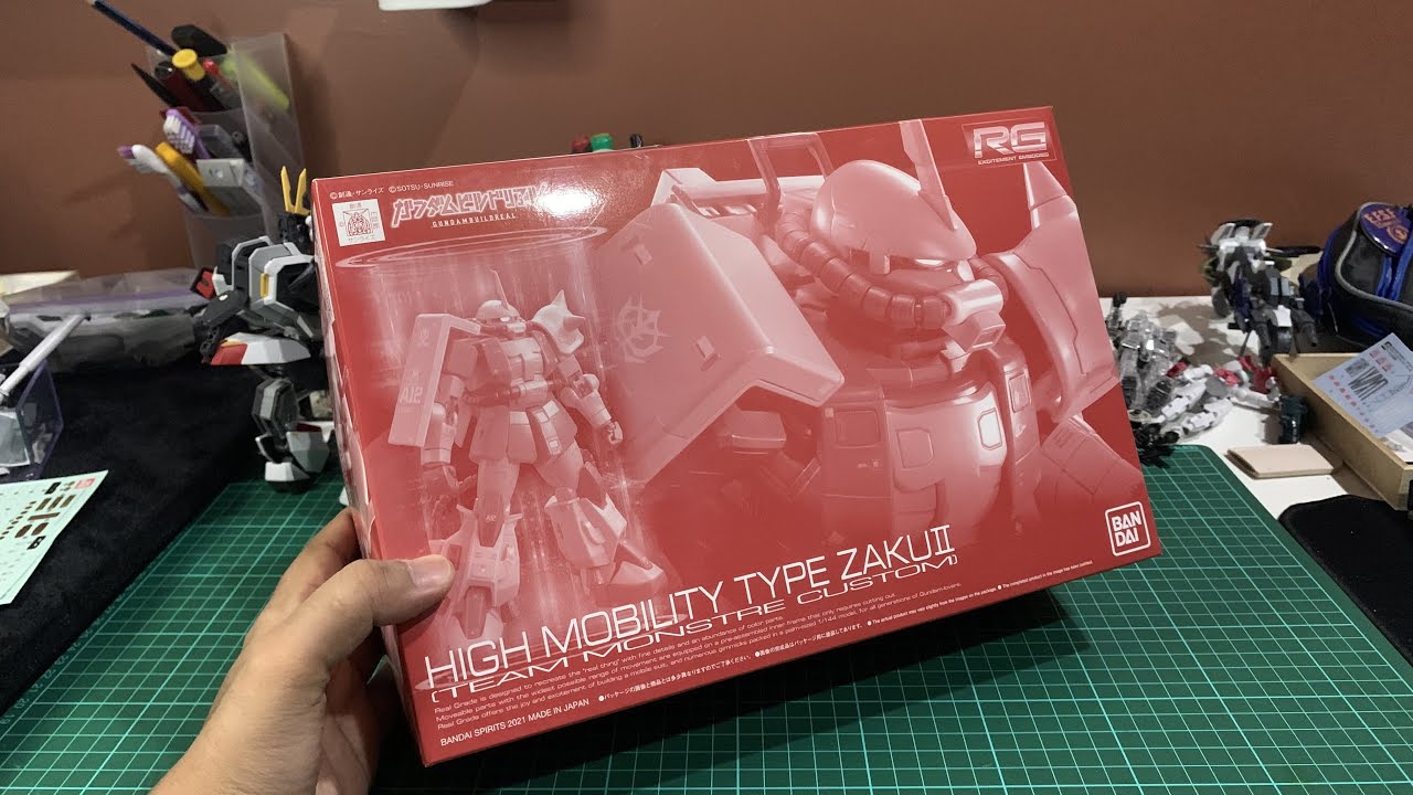 Unboxing RG High Mobility Type Zaku II (Team Monstre Custom) - YouTube