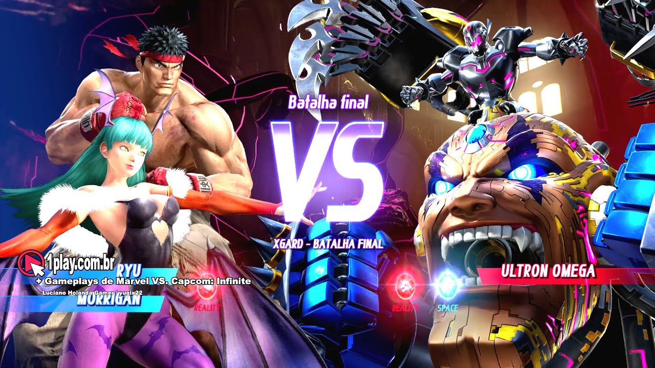 Marvel vs. Capcom: Infinite! Ryu (Street Fighter) + Morrigan (Darkstalkers) vs. Final: Ultron ...