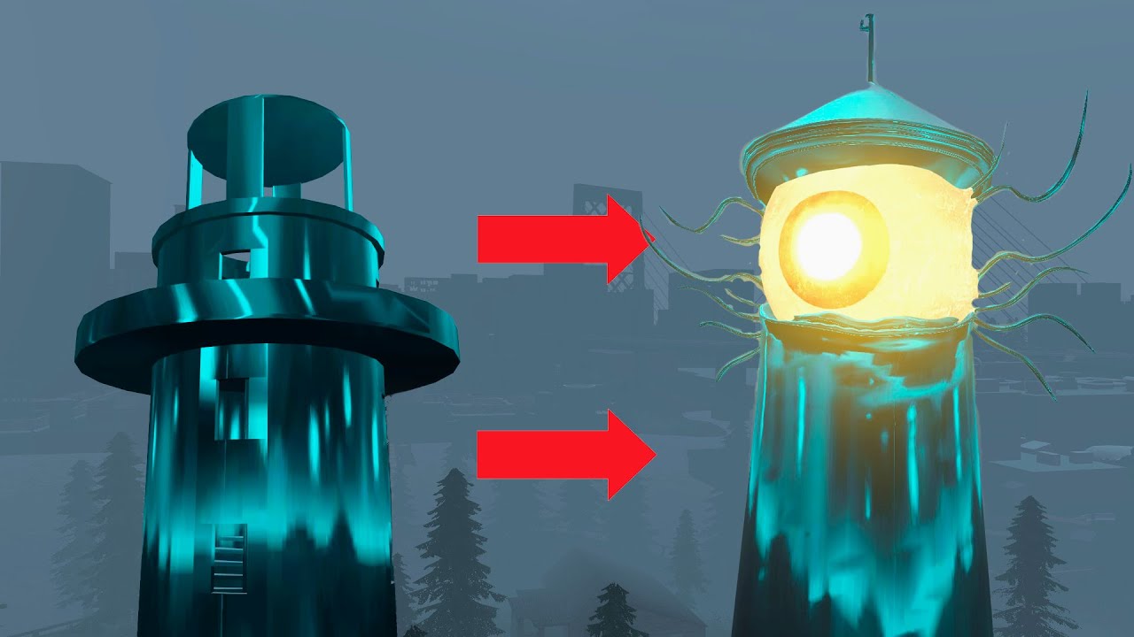 DIAMONT LIGHTHOUSE turned into DIAMONT LIGHTHOUSE HEAD MONSTER - YouTube