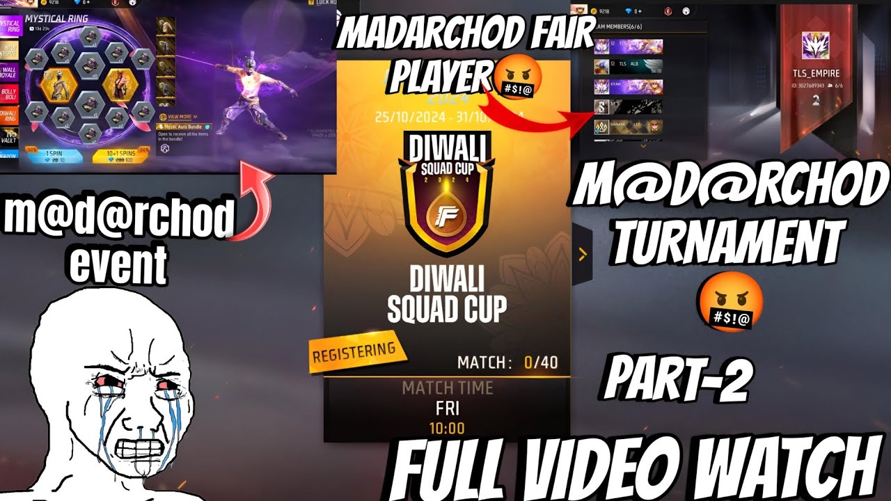 INDIA TOP 1 TLS EMPIRE USING HACK EXPOSED FREE FIRE DIWALI SQUAD CUP ...