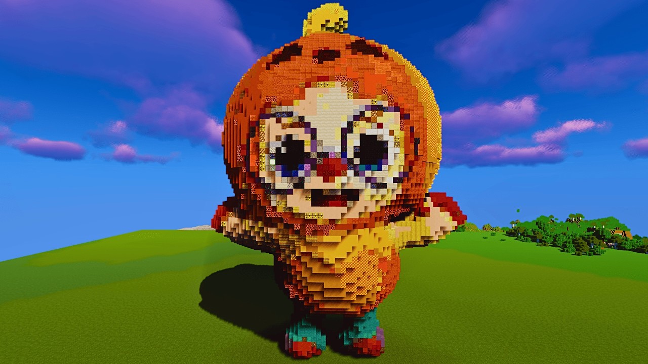 PUMPKIN HALLOWEEN Hogi 3D Minecraft Art Build - YouTube