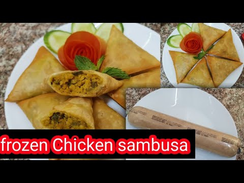 How to cook sambusa with frozen minced chicken. - YouTube