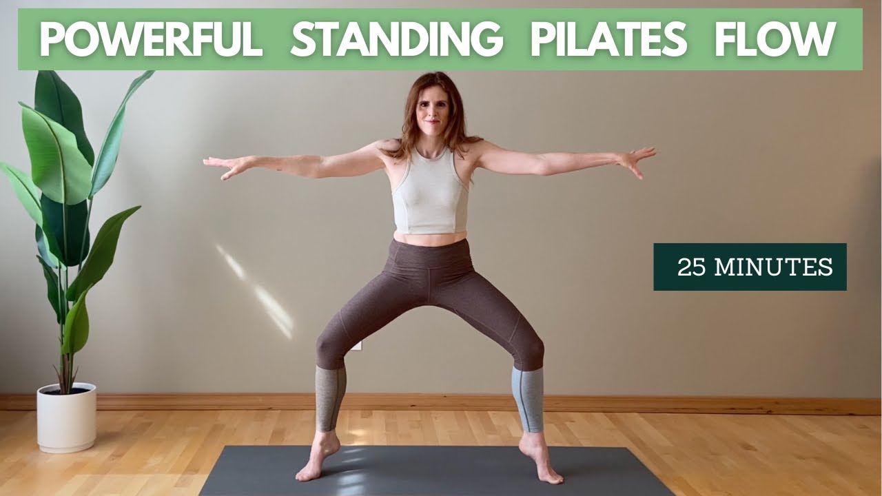 25 Min Standing Pilates Workout - Intermediate - YouTube