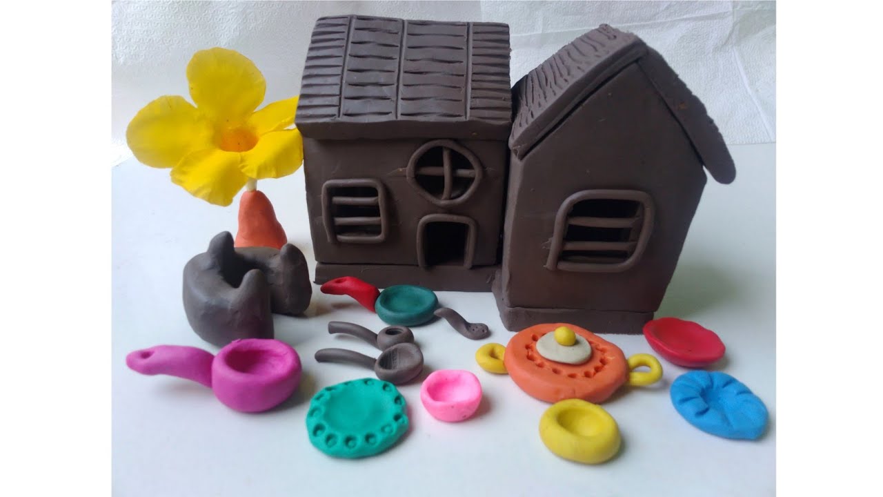 How to Make Clay House Small | Miniature Clay House | diy Miniature ...