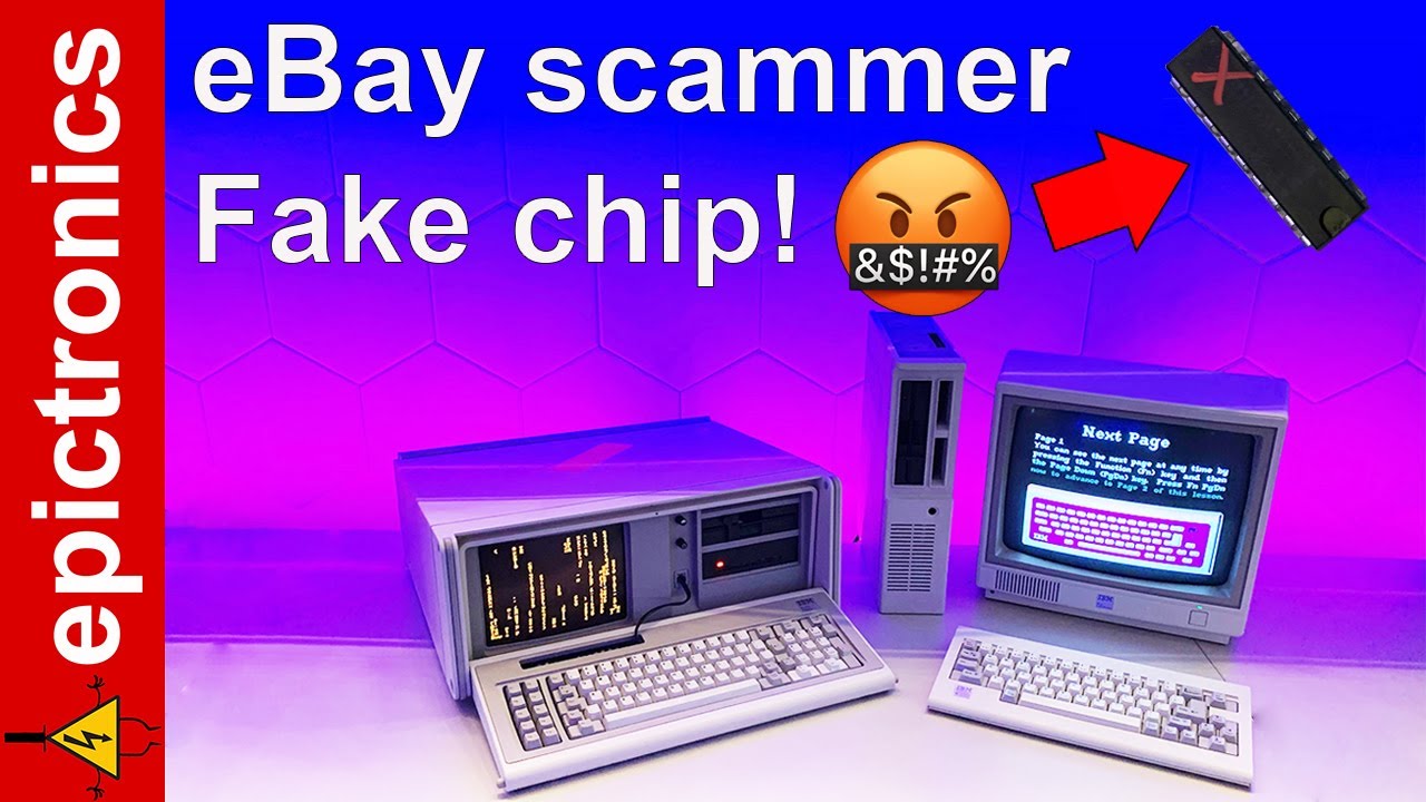Scammed on eBay. Fake chip. IBM 5155 Portable and PCjr repair - YouTube