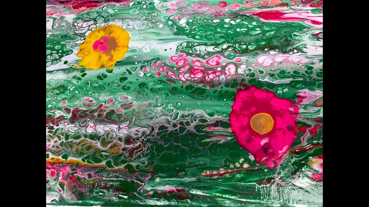 Acrylic Pour Painting: Flowers On A Swipe & Bonus Idea - YouTube
