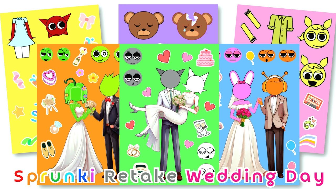 Incredibox Sprunki Retake Version Wedding Day | Sticker Book | 스프런키 ...