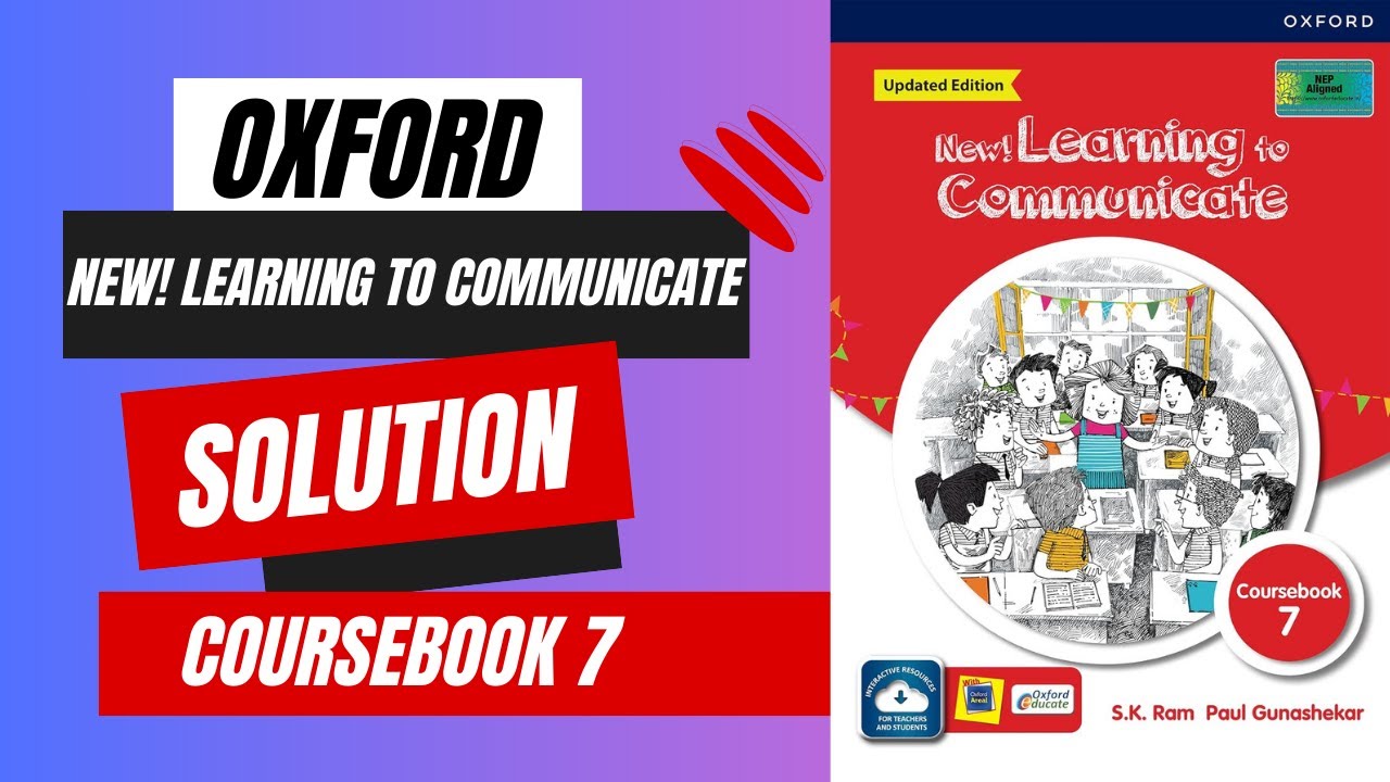 Class 7 New Learning to Communicate Coursebook Solution - YouTube