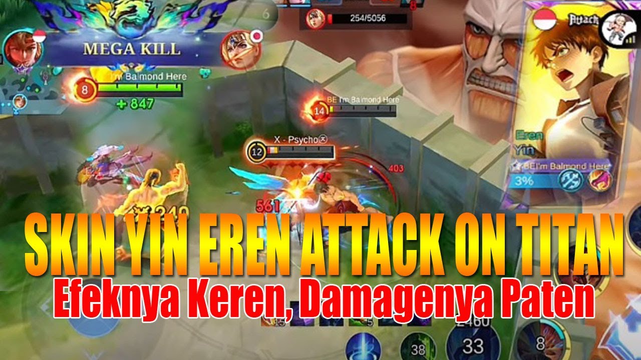 NGERI! Review Skin Yin AOT (Attack on Titan) di Solo Rank, Efeknya ...