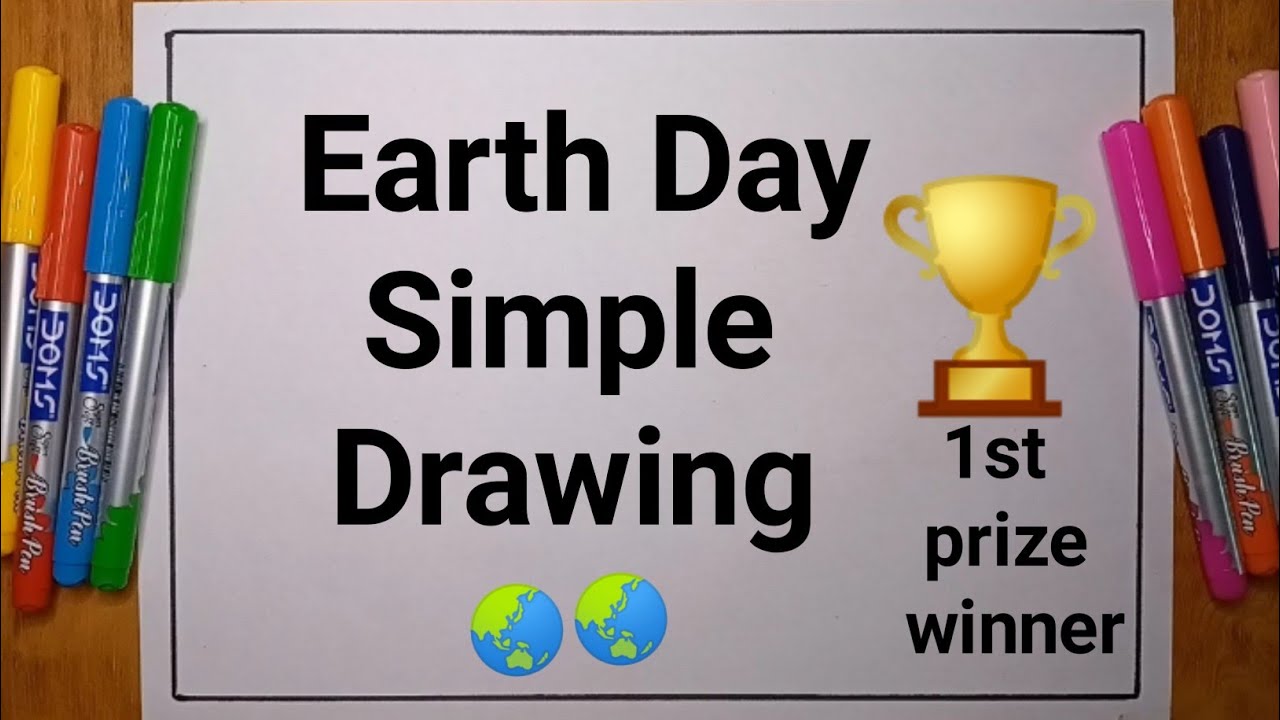 How to draw Earth Day Poster Drawing 🌎 / Save earth project chart ...