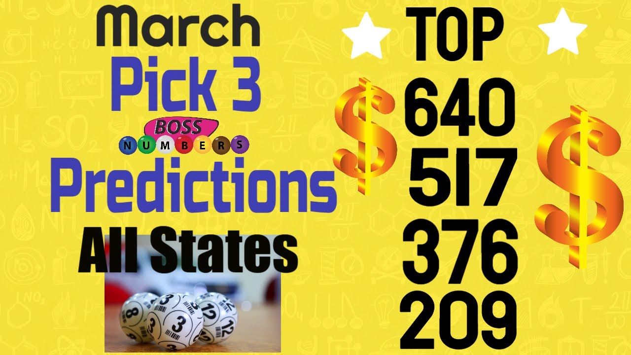 Pick 3 Lottery Predictions March 2021 - All States - Boss Numbers - YouTube