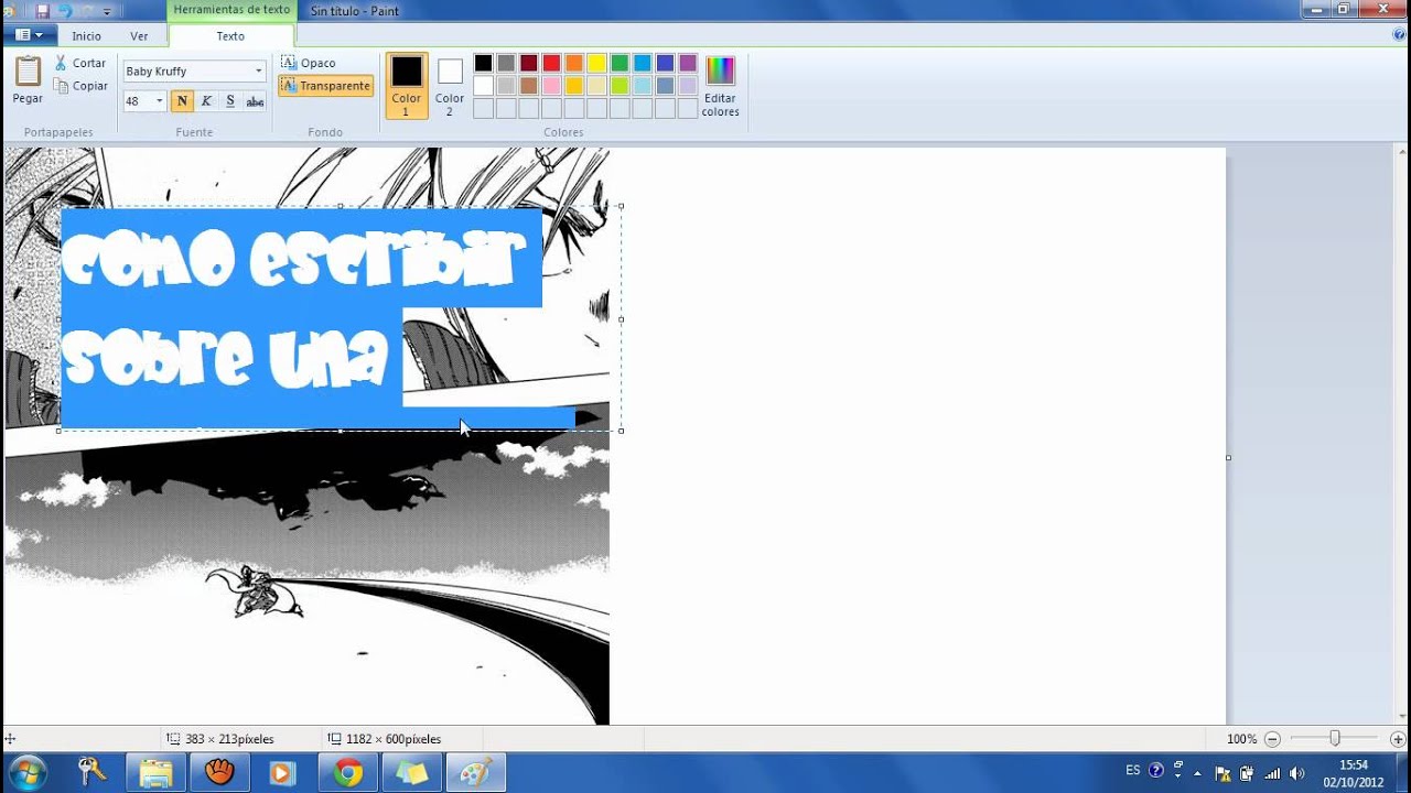 como poner letras en paint - YouTube