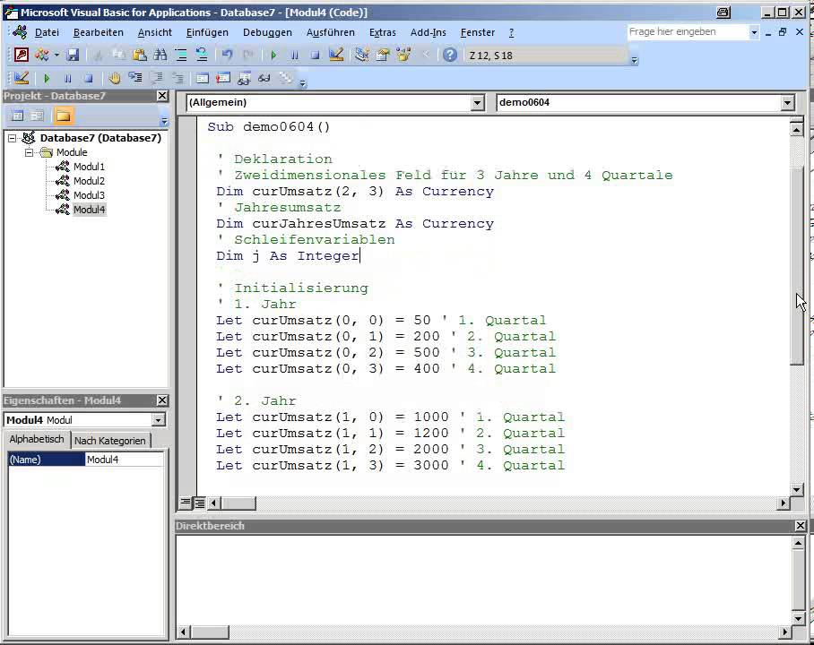 PRG06SU07 Programmierung Felder, Mengen, Zus. Datentypen ...