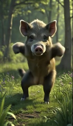 Dancing Wild Boar in the Forest #DancingBoar #WildBoarMoves # ...