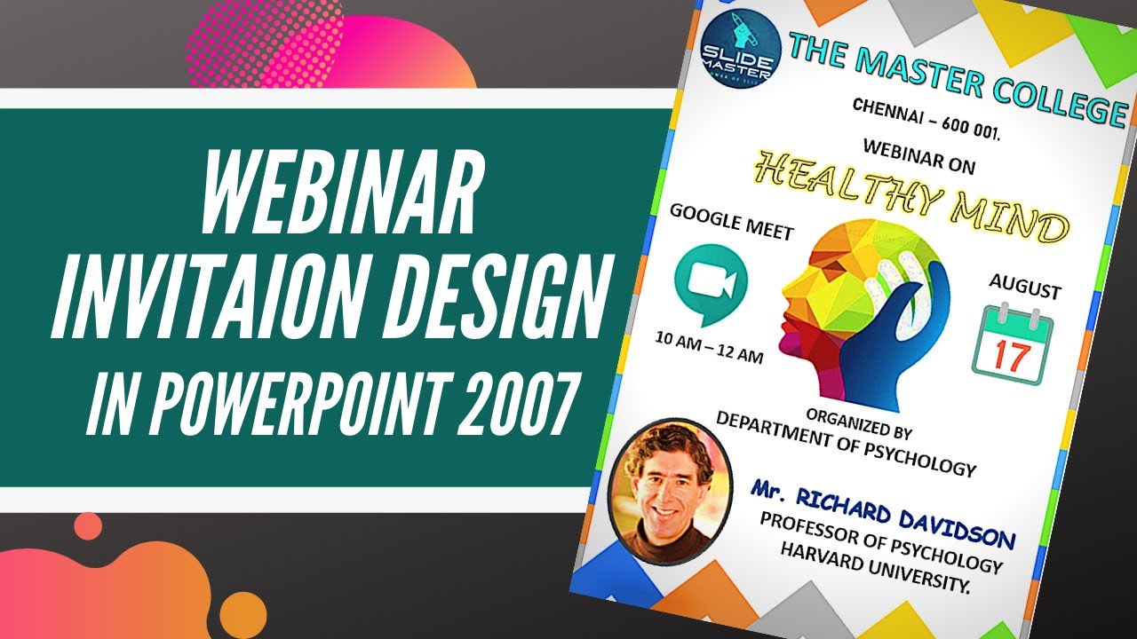 💥How to create Webinar invitation design in powerpoint 2007💥| Slide ...