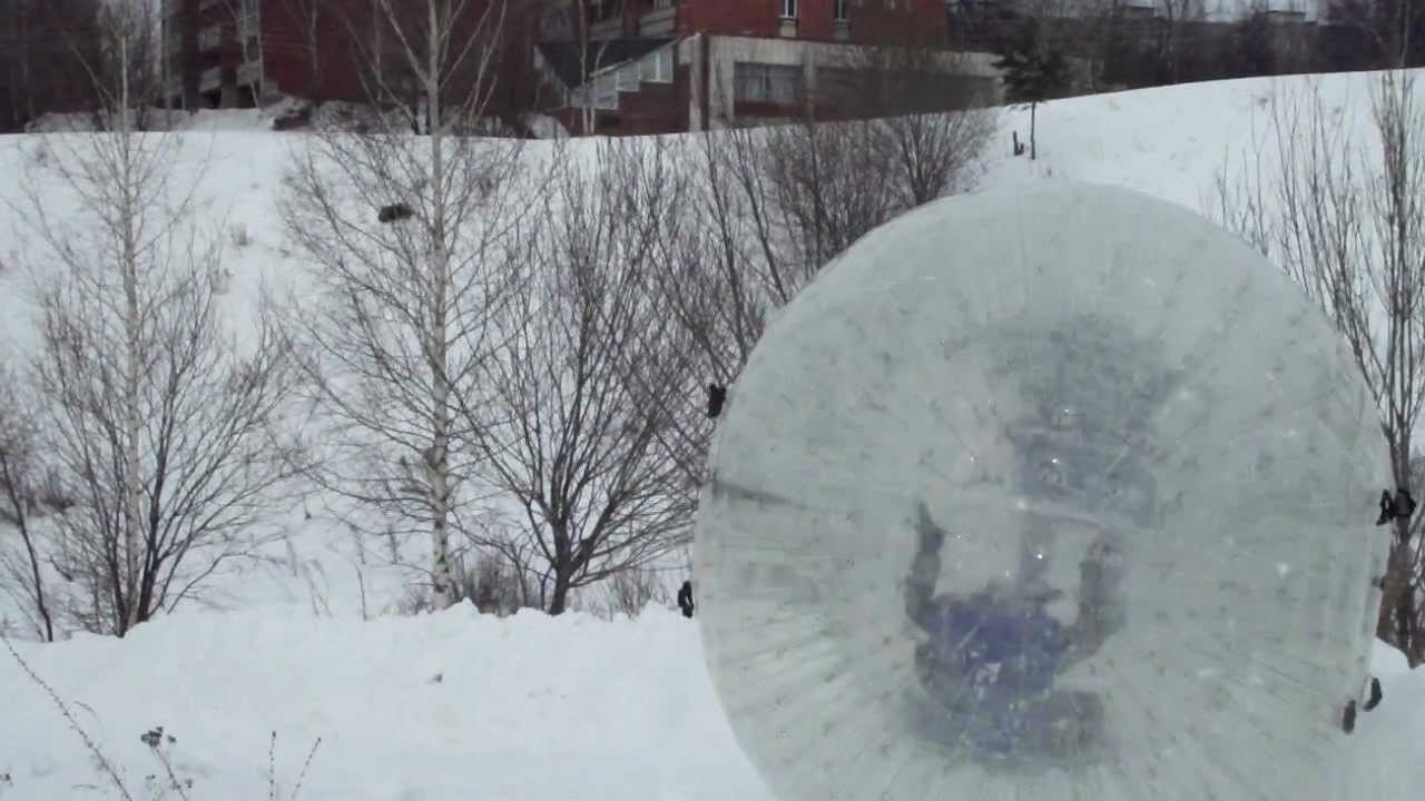Snow zorbing. N. Novgorod - YouTube