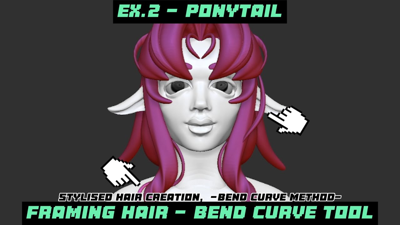 Stylized Hair Sculpting - "Framing Hair - Bend Curve" - YouTube