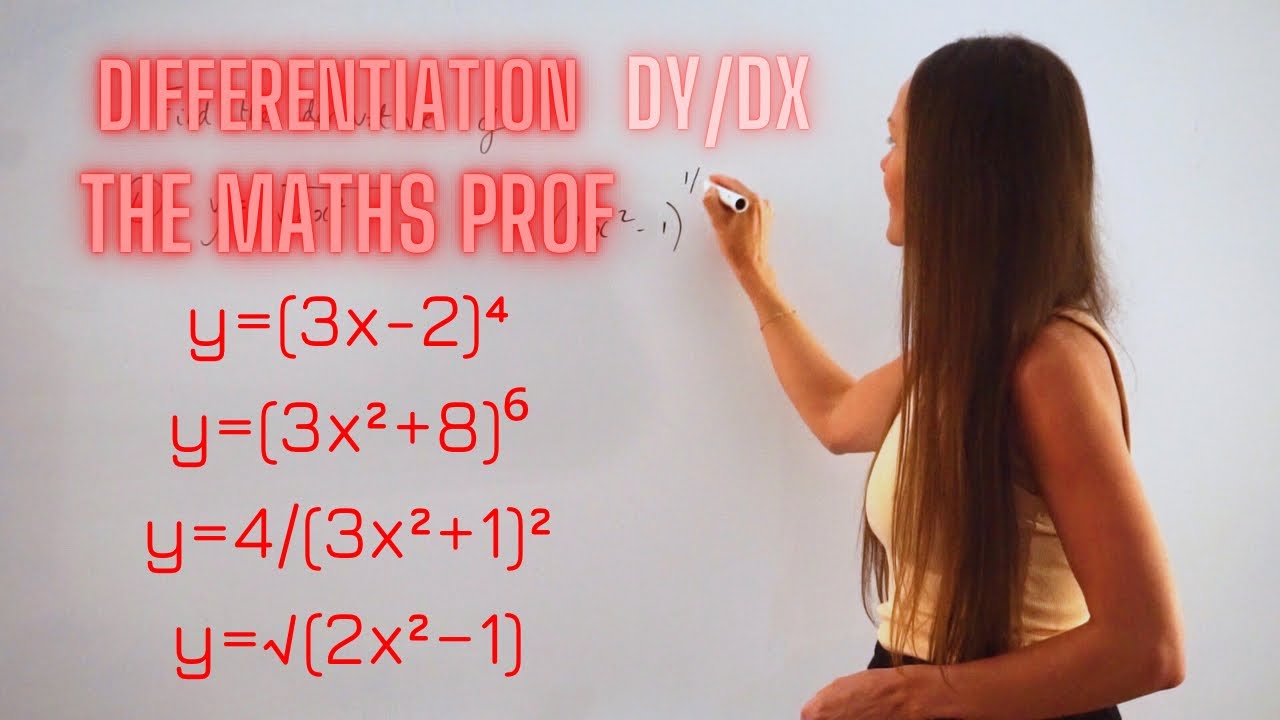 The Maths Prof: Differentiation Chain Rule e.g y=(3x-2)⁴ - YouTube