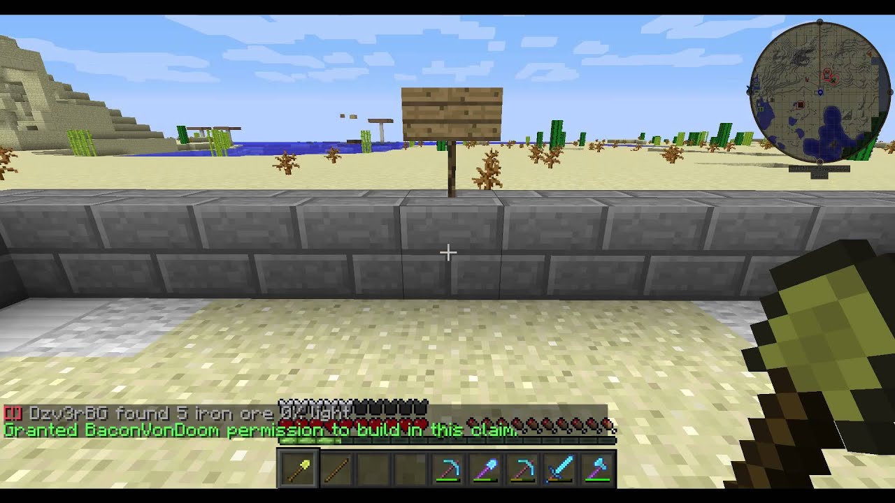 Minetown, how to make a subdivision and claim land MT.GG - YouTube