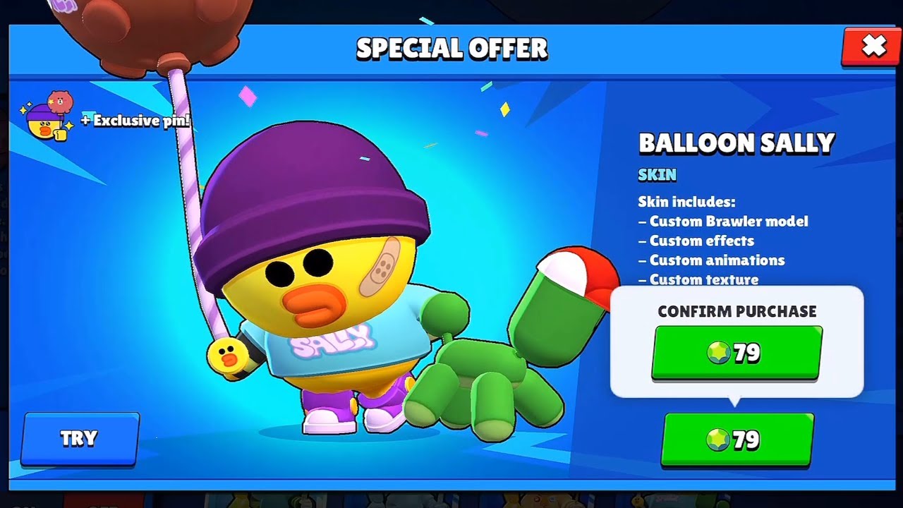 BALLOON SALLY 🎈 ( 79 GEMS ) !!! - Brawl Stars - YouTube