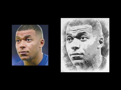 simple face sketch Kylian Mbappe With grid method #draw #sketch #art # ...