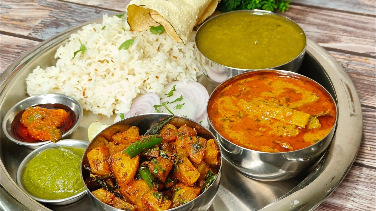 Veg Thali Recipe | South Indian Simple Lunch \ Dinner Thali Recipe ...