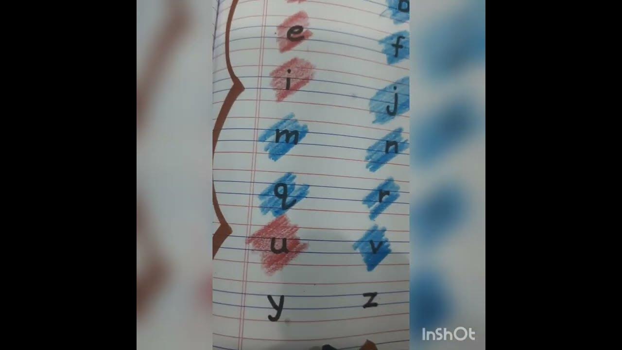 Scribbling || red colour on vowel letters || blue colour on consonants ...