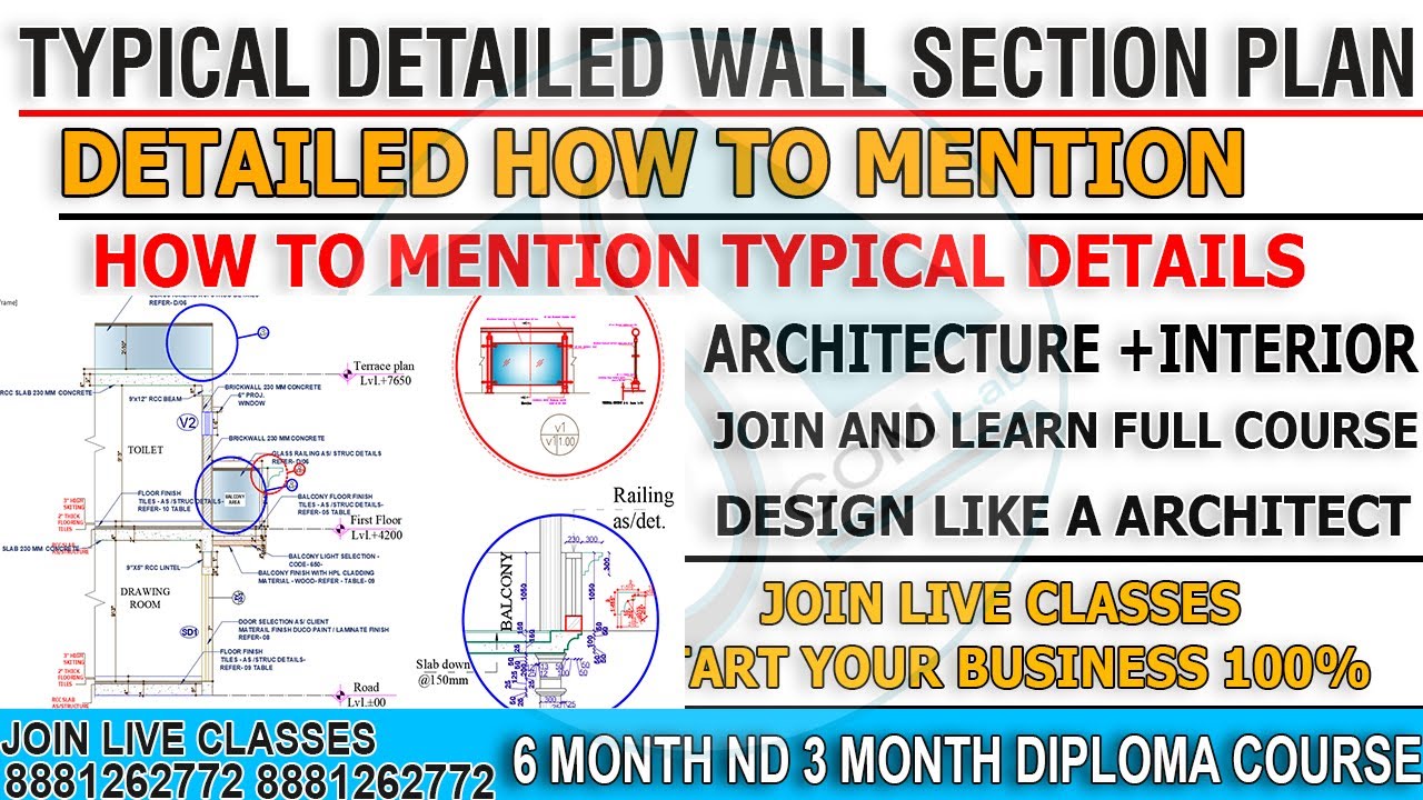Detailed Section Of Wall With Balcony Section To Detailed - Join Full ...