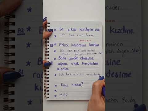 Almancada 'sich ärgern über A.' (birine/ bir şeye kızmak)
