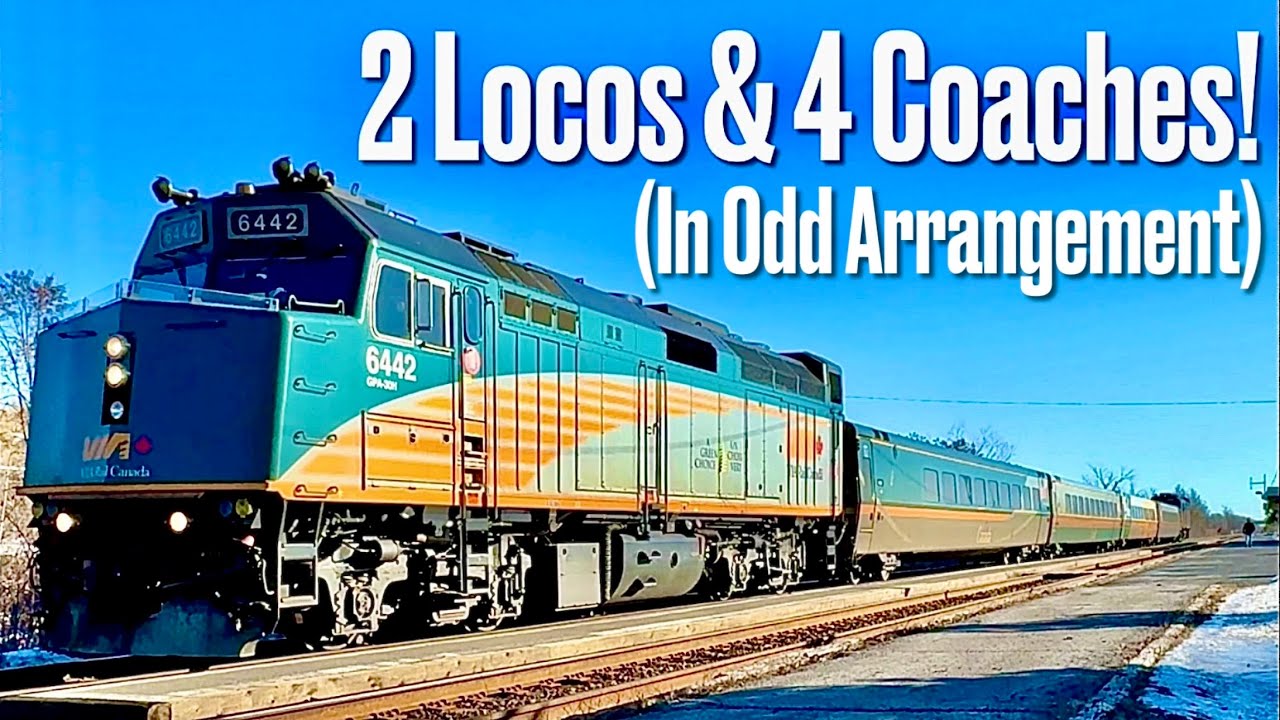 Cornwall ON: VIA Rail Canada — 2 Locos and 4 Passenger Cars! #viarail # ...