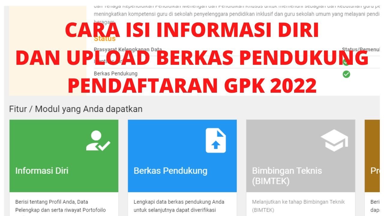 Isi Biodata Diri dan Berkas Pendukung Daftar GPK - YouTube