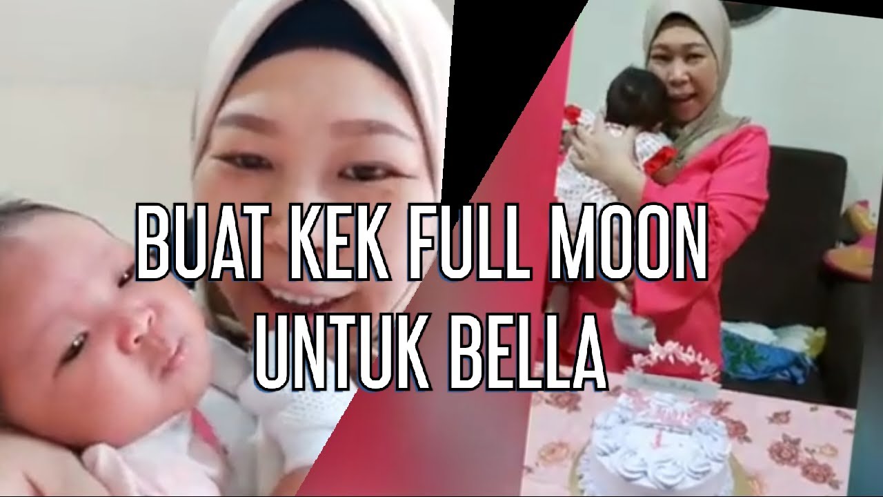 Kek Full Moon untuk baby Bella | cara buat kek dengan tepung sponge ...