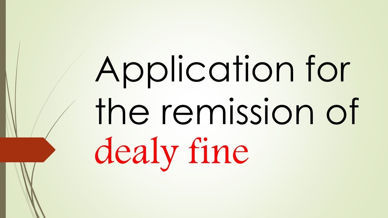 Application for the remission of delay fine//how to write application ...