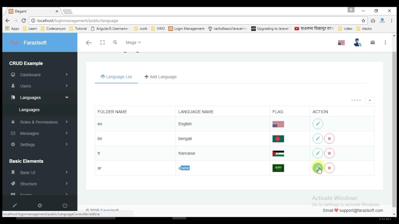 Laravel multi language addition,edit, delete & update. - YouTube