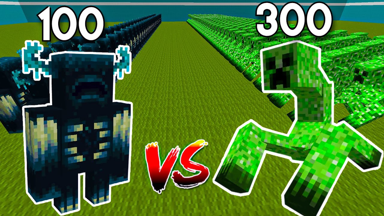 100 WARDEN vs 300 MUTANT CREEPER | Minecraft Battle - YouTube