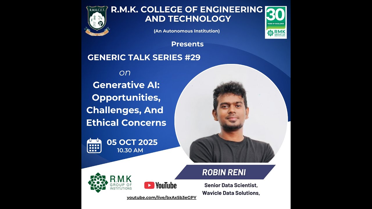 GENERIC TALK SERIES #29 "GENERATIVE AI: OPPORTUNITIES, CHALLENGES, AND ...