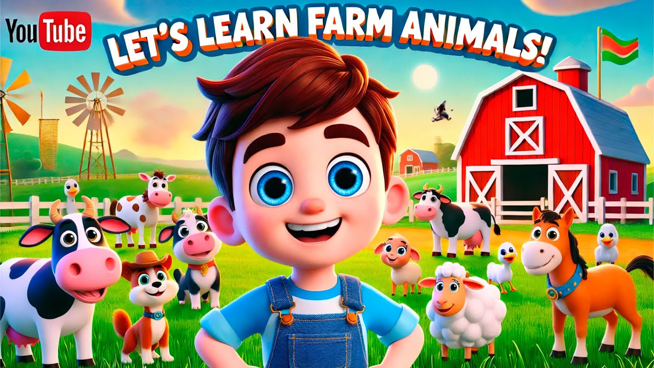 Детский обучающий мультик КТО ЖИВЁТ НА ФЕРМЕ? ( WHO LIVES ON THE FARM ...