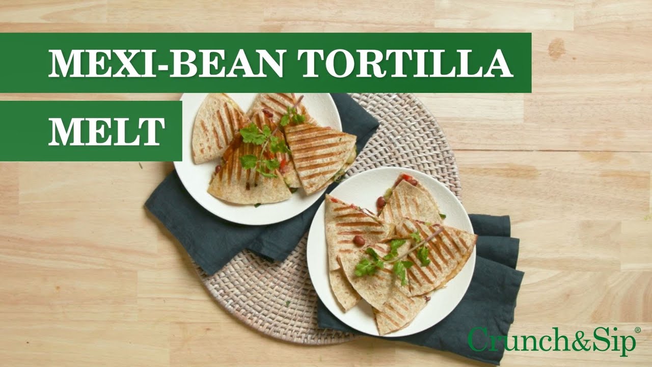 Mexi-Bean Tortilla Melt Recipe - Crunch&Sip - YouTube