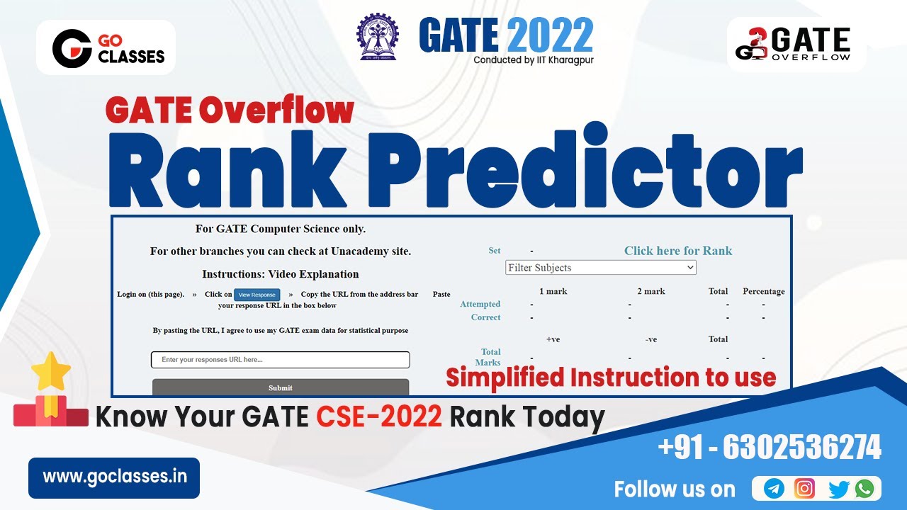 GATEOverflow Rank Predictor: Simplified Instruction to use |Know Your ...