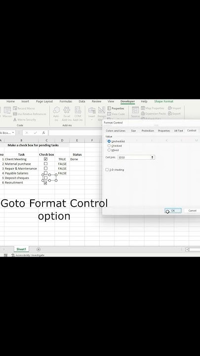 Checkbox Excel Hack 7 - YouTube