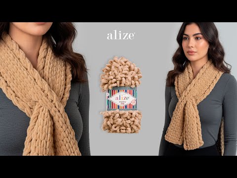 Alize Puffy Fine ile Şal&Atkı