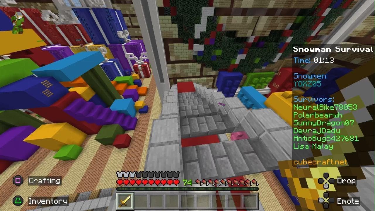 How to go up firetruck ladder quickly (SNOWMAN survival cubecraft ...