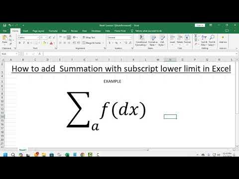 How to write Summation with subscript lower limit in Excel - YouTube