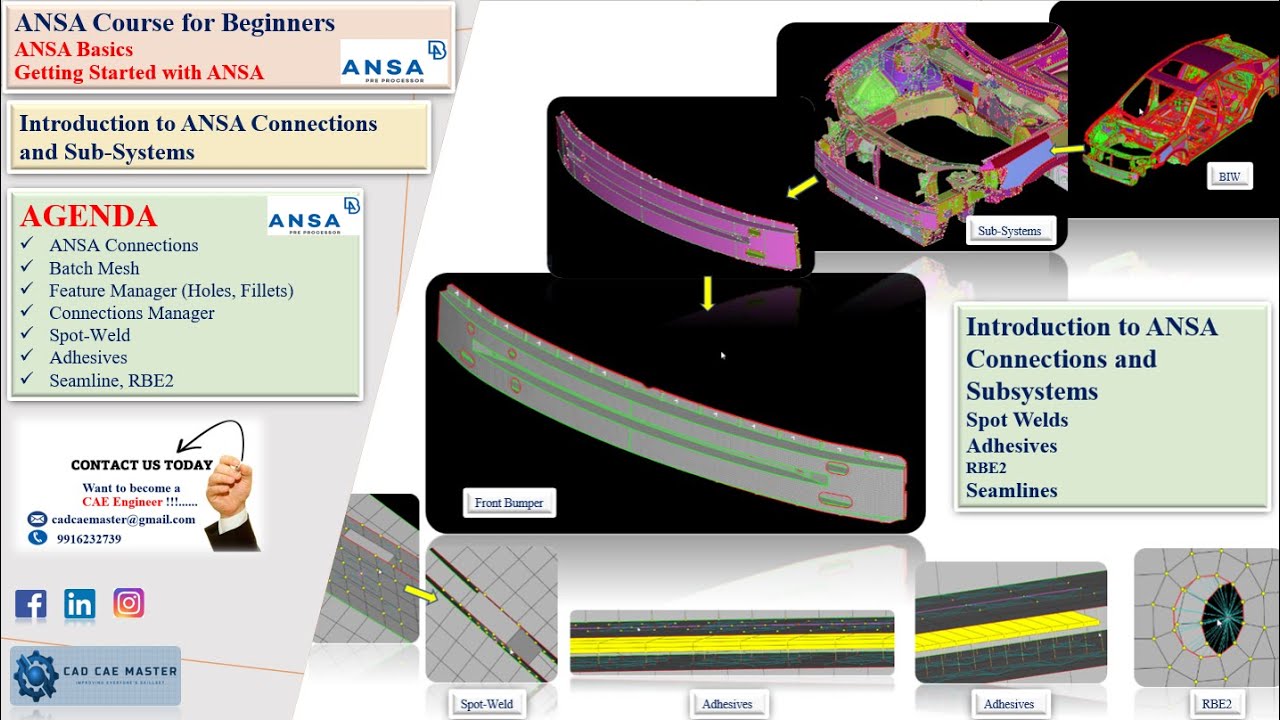 0.1.5 ANSA Sub-Systems & Connection Manager |Spot-welds, Adhesives ...