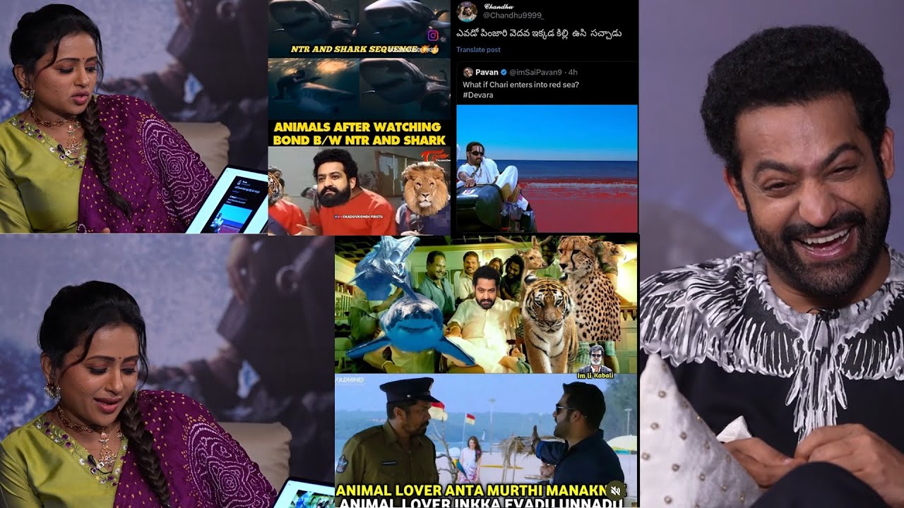 Ntr Hilarious Reaction To Devara Movie Memes | Devara Team Interview ...