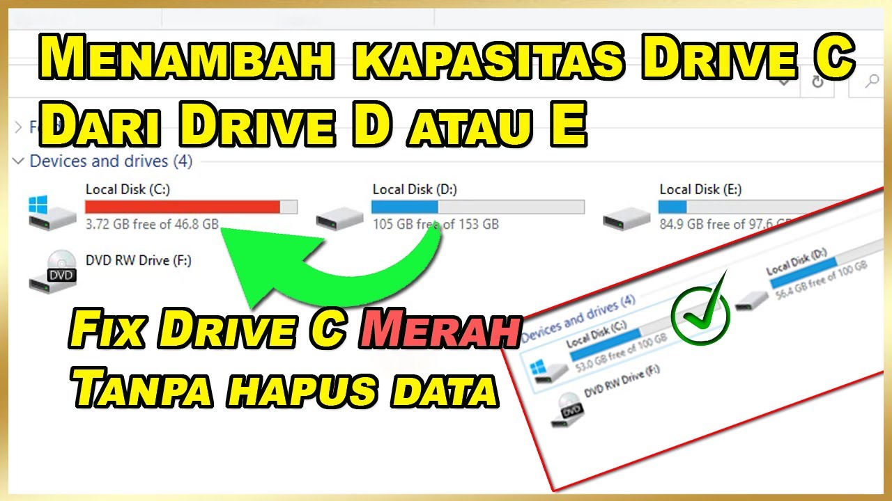 Cara Mengatasi Drive C yang Penuh Tanpa Hapus Data - YouTube