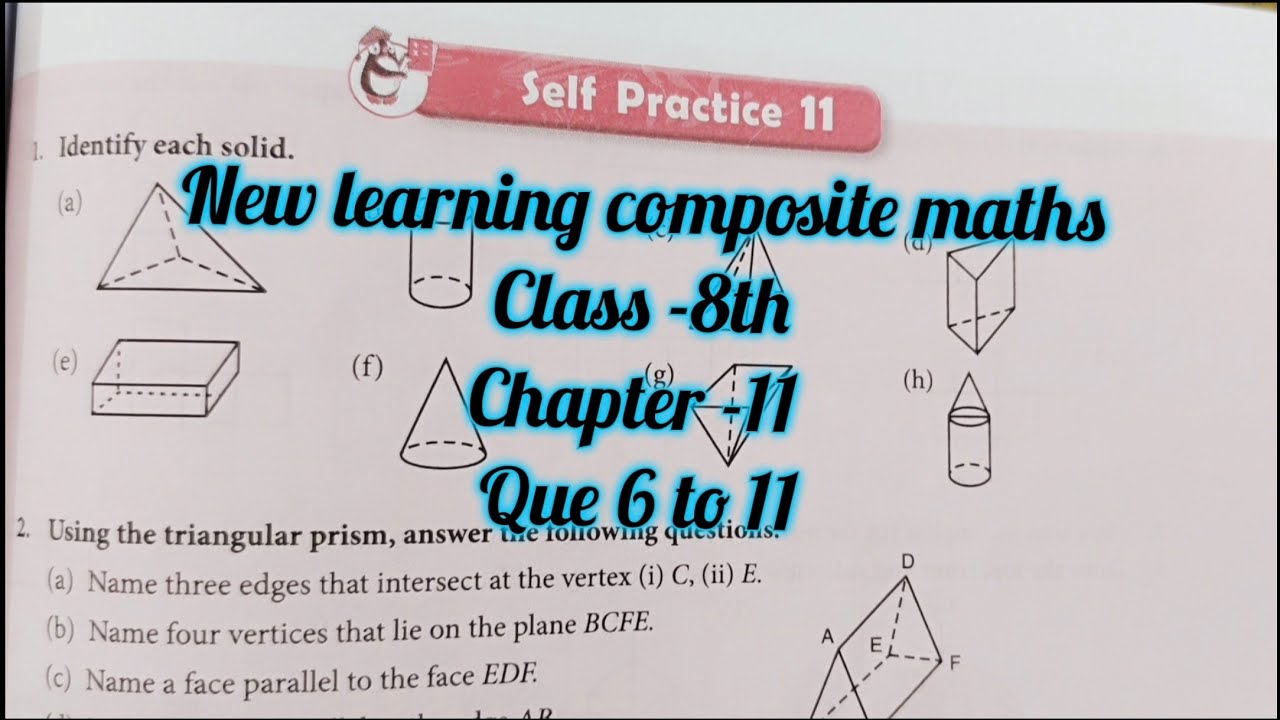 new learning composite maths class 8th ch 11 | representing 3d shapes ...