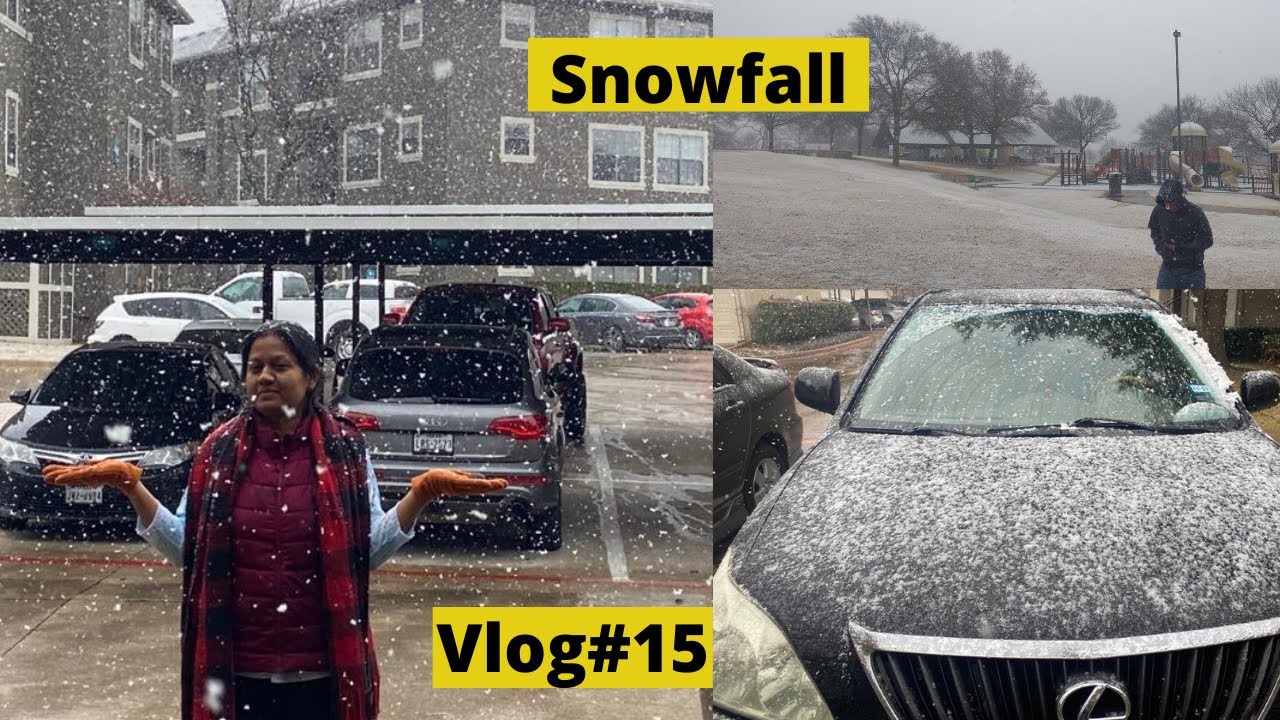 Snow Fall at Plano Texas | अमेरिकेत बर्फवृष्टी - YouTube