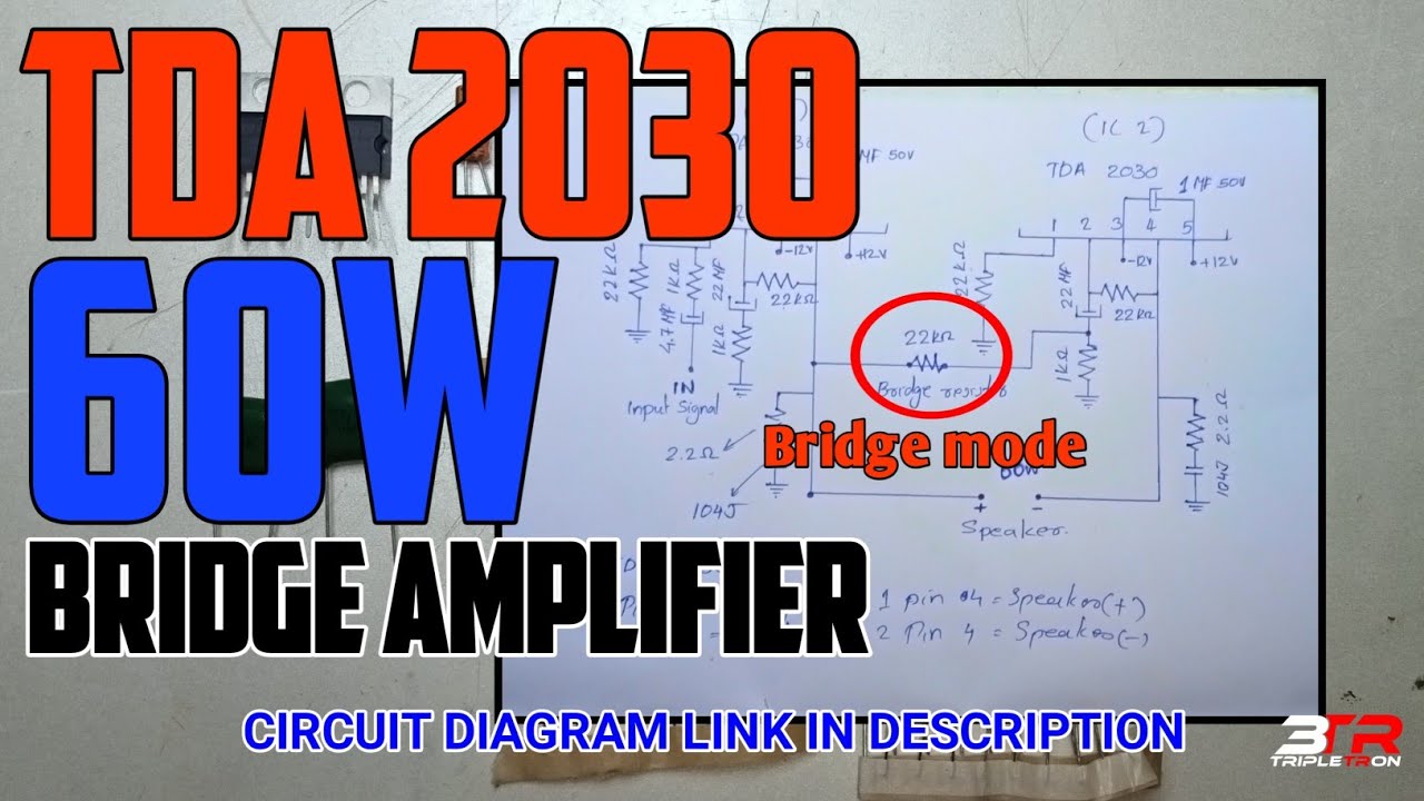How to make an amplifier | TDA 2030 IC Bridged amplifier circuit - YouTube