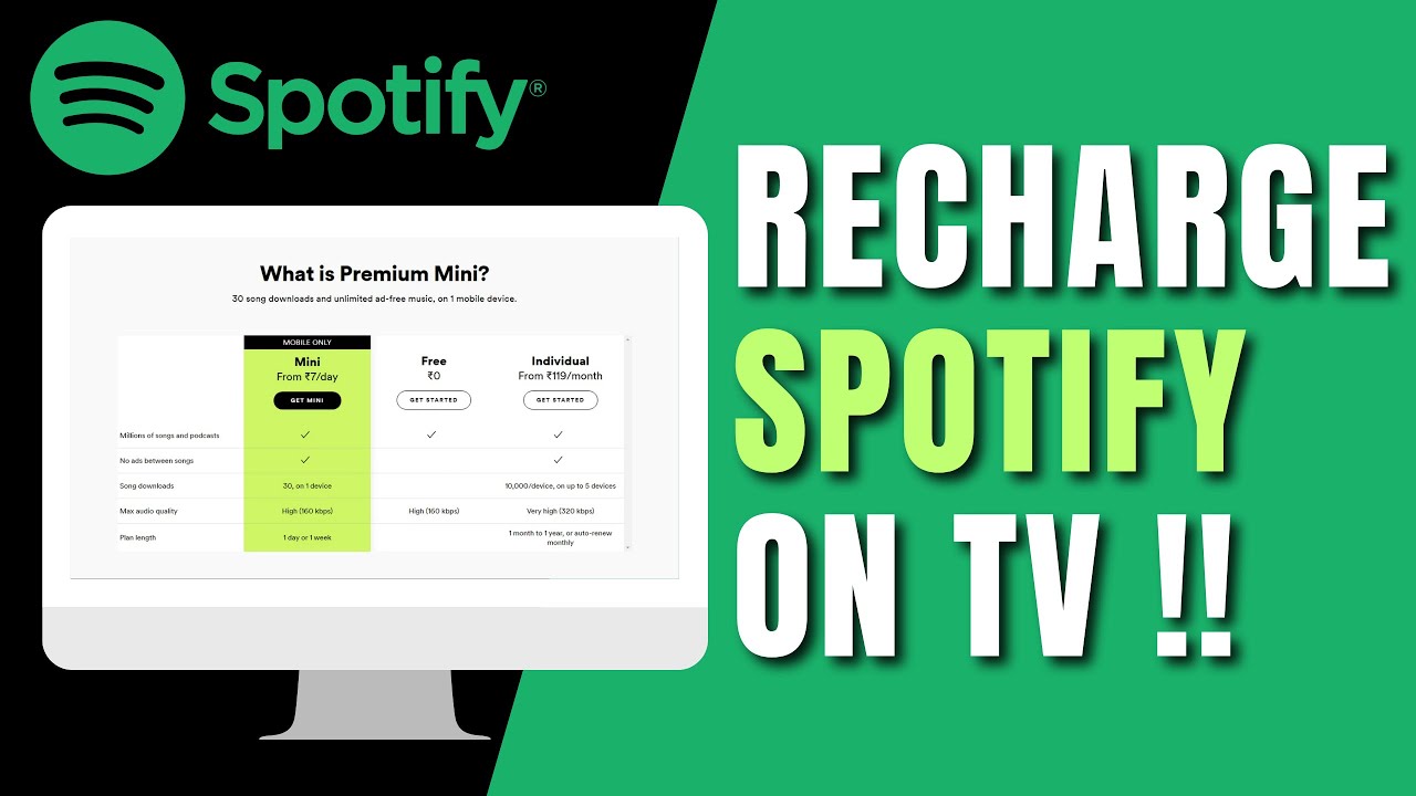 How to Recharge Spotify in TV - YouTube